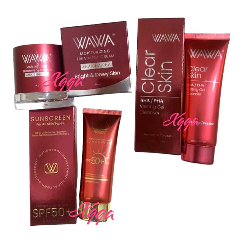 WAWA COSMETICS - skincare basic set sunscreen, moisturizer , clear skin ...