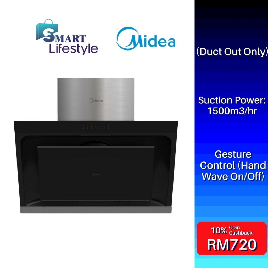 Midea 1500m3/hr Cooker Hood MCH-90J52 (Duct Out Only) | Shopee Malaysia