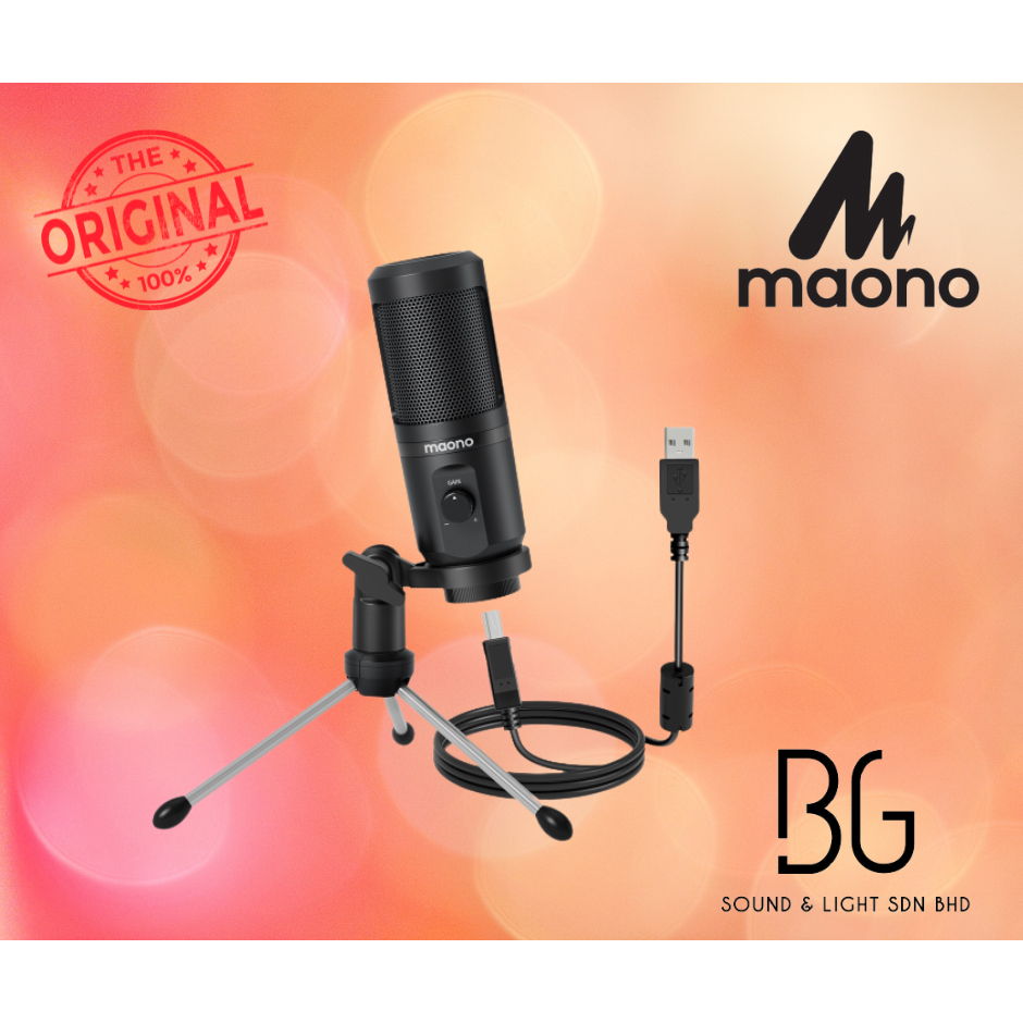 Maono AU-PM461TR USB Microphone Cardioid Condenser Mic with Mic Gain ...
