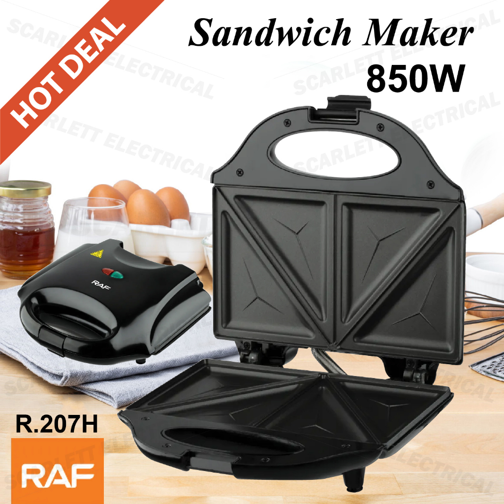 RAF Sandwich Maker Panini Press Toaster 850W Non Stick Coated Double ...