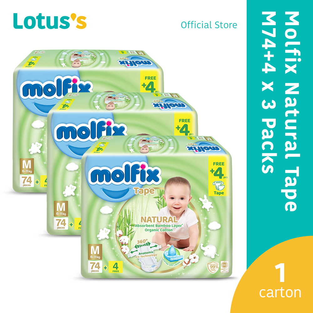 Molfix Natural Tape SJP M (74 Pcs x 3 Packs) | Shopee Malaysia