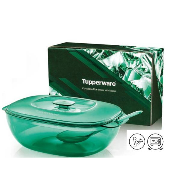 Tupperware Green Crystalline Rice Server With Spoon | Shopee Malaysia