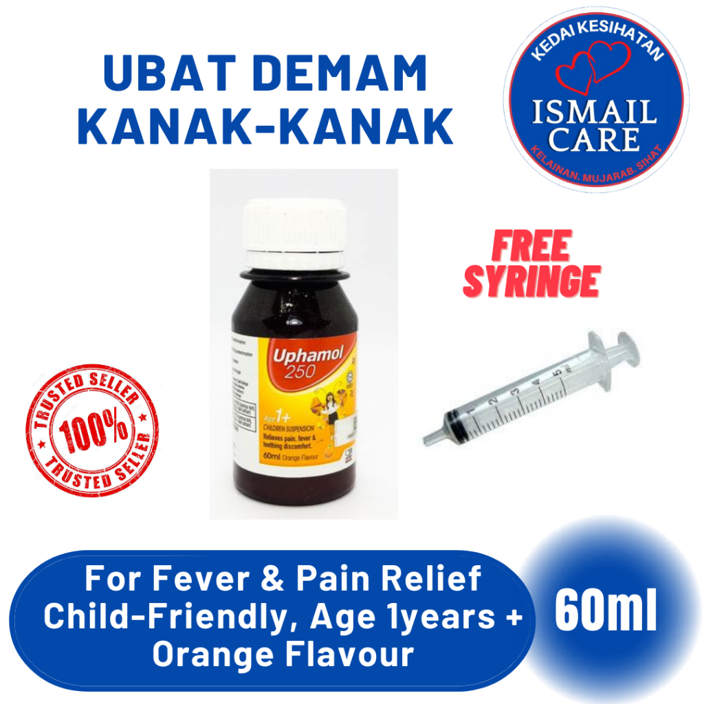 UPHAMOL 250 SUSPENSION 100ML (PCM FOR KIDS/ UBAT DEMAM KANAK-KANAK) | Shopee Malaysia