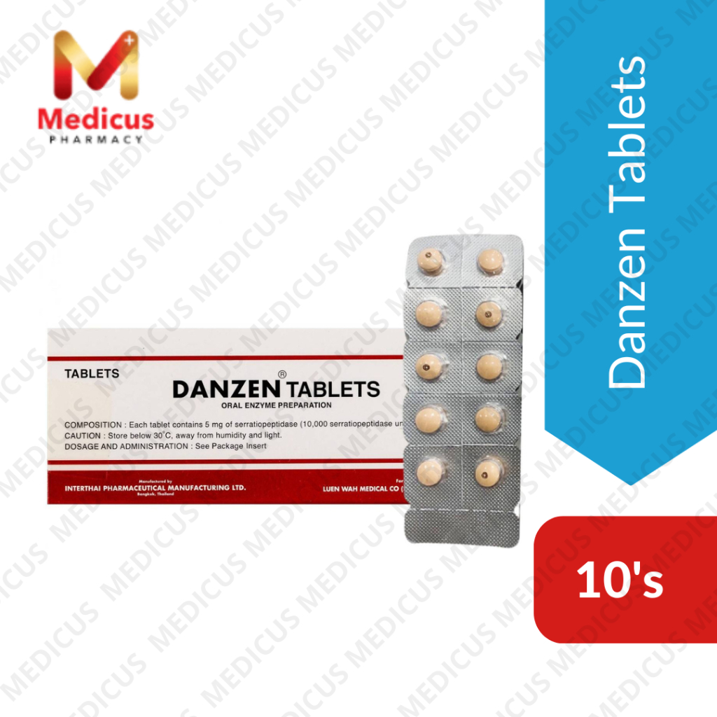 Danzen Tablets Serratiopeptidase 5mg 10's/strip (Exp:11/2028) | Shopee ...