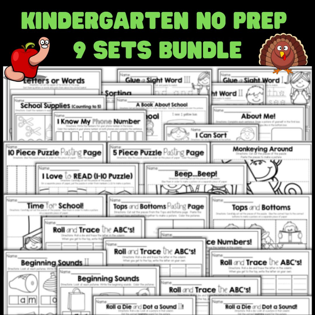 158- (PDF) Kindergarten NO PREP THE BUNDLE IEnglish Thematic literacy ...