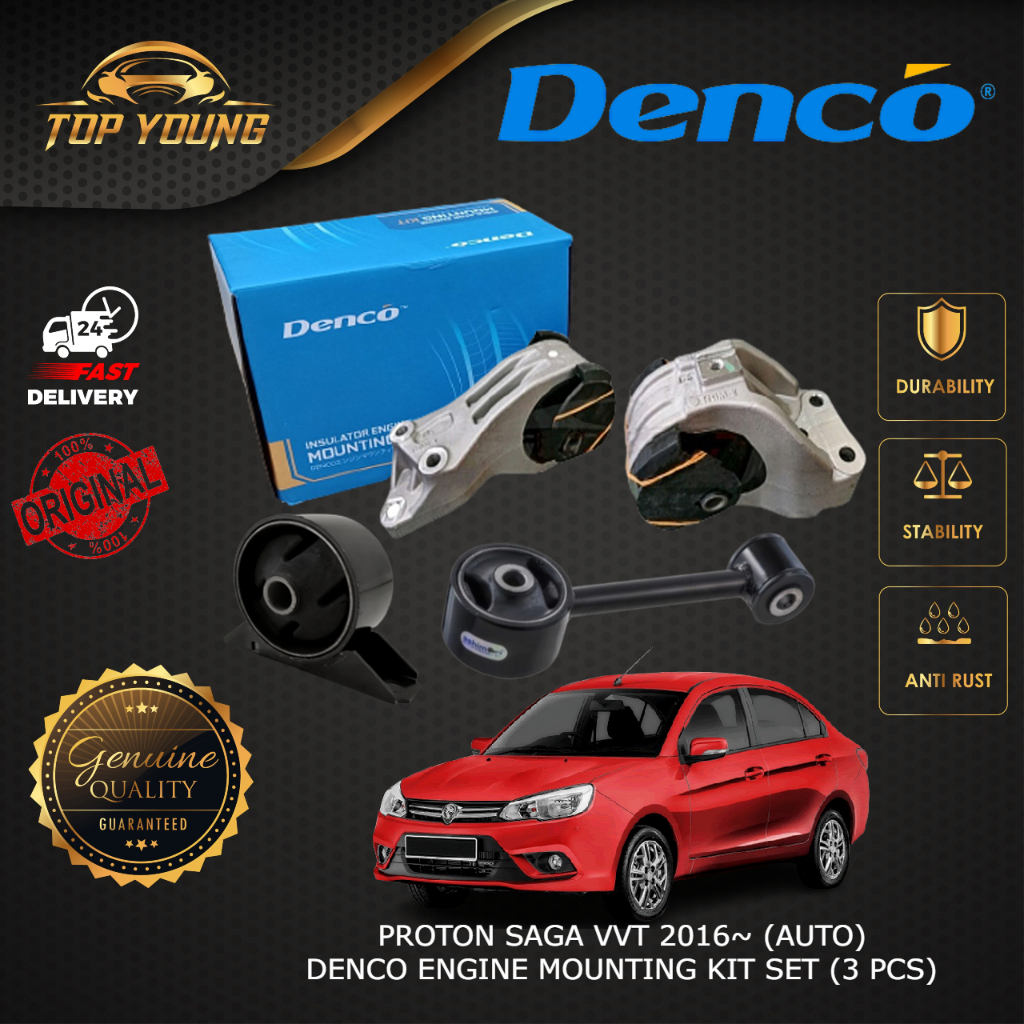 DENCO PROTON SAGA VVT 2016 ~ ( AUTO ) ENGINE MOUNTING KIT SET 100% ...