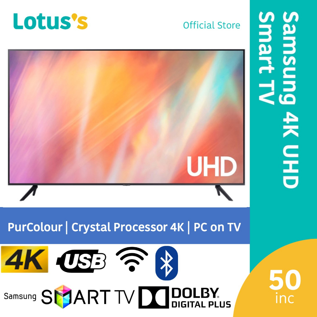 Samsung 50" AU7000 (UA50AU7000KXXM) 4K UHD Smart TV | Shopee Malaysia