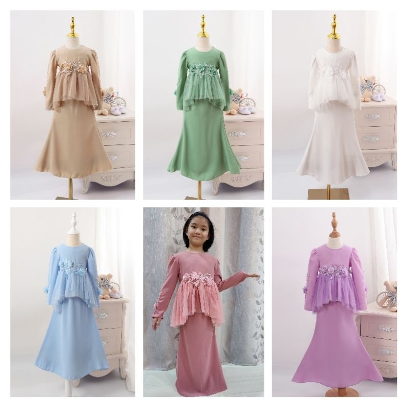 Set Flower Girl kanak-kanak # baju raya kids | Shopee Malaysia