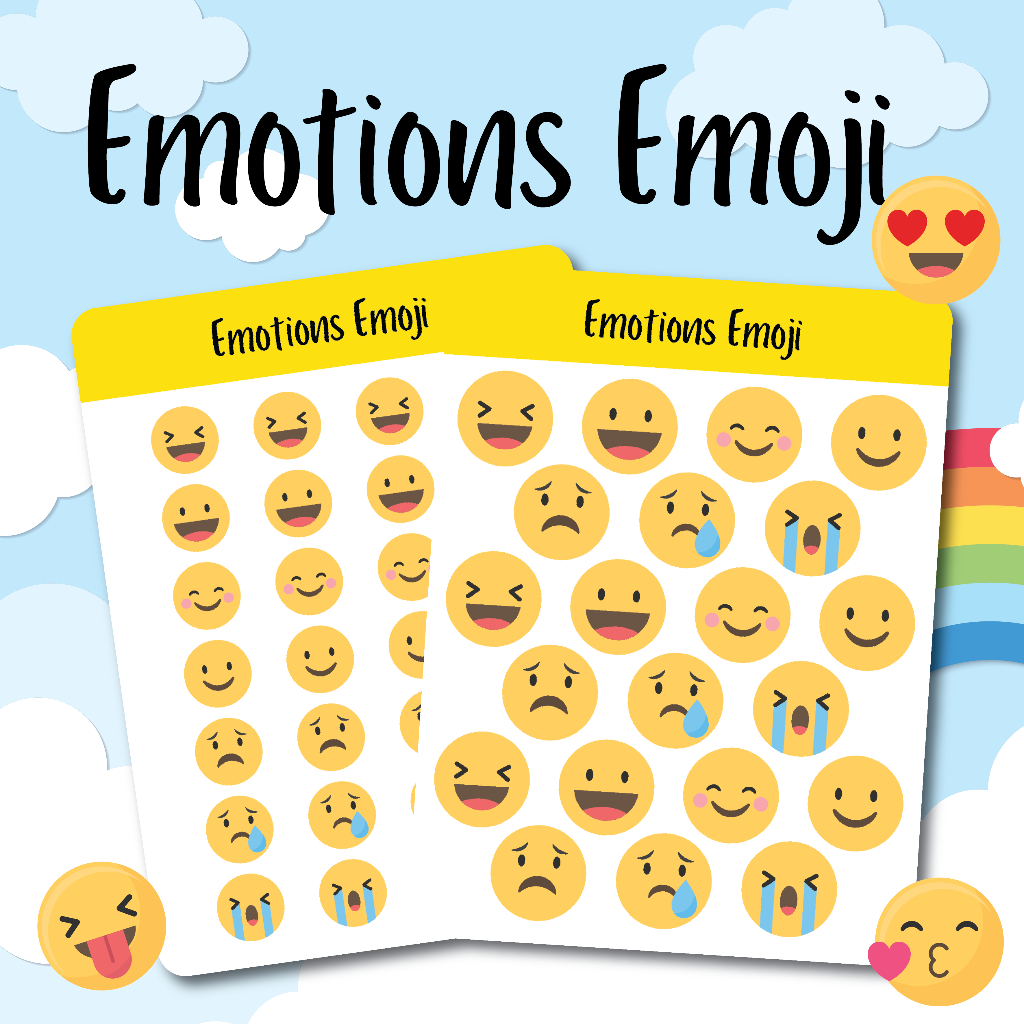 Emotions Emoji Sticker | Icon sticker for planner | Shopee Malaysia