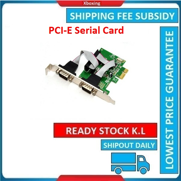 PCIE Express 2 x Serial DB9 Controller Card for desktop RS232 | Shopee ...