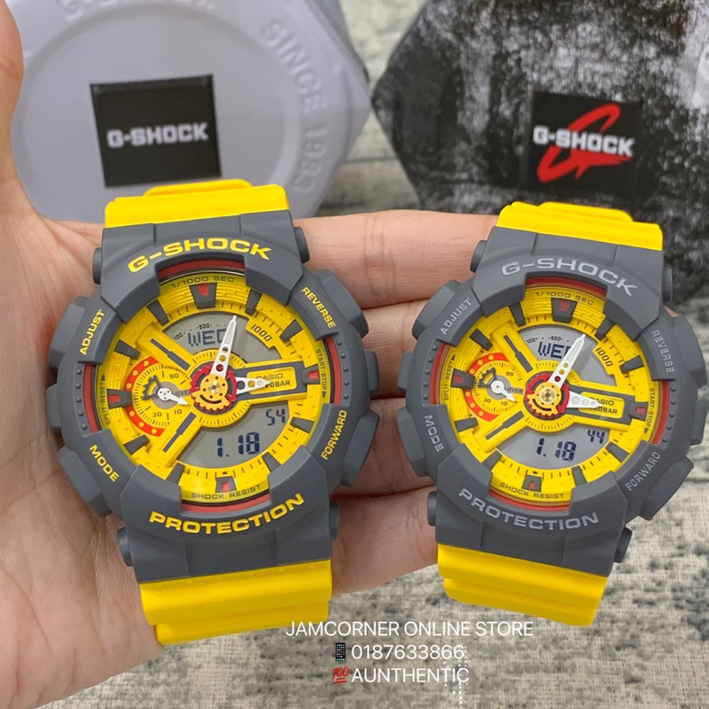 COUPLE SET /UNISEX 100% ORIINAL CASIO G-SHOCK GA-110Y-9A MAN/UNISEX/GMA ...