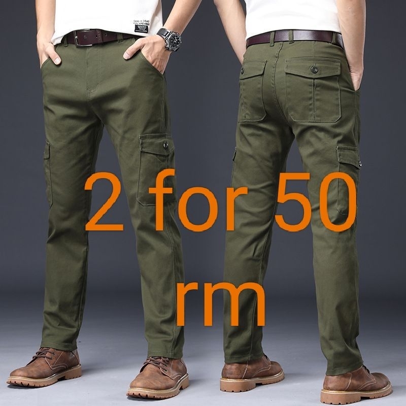 seluar cargo 6 pocket slack pants slim fit good quality ready stock ...