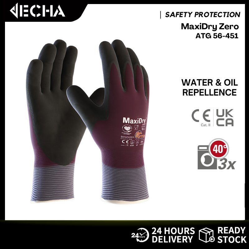 ATG MaxiDry Zero 56-451 Safety Gloves - Waterproof & Oilproof Glove Oil ...