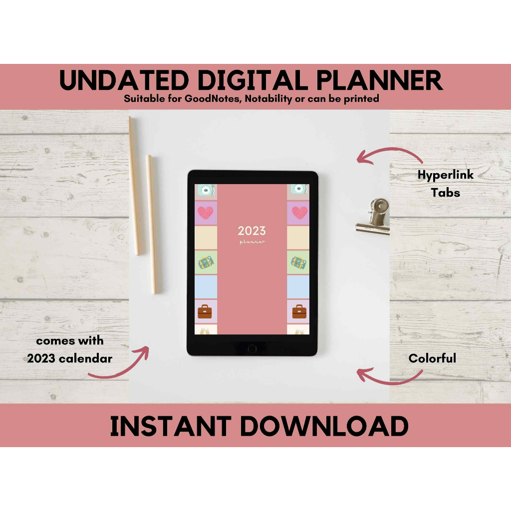 Undated Goodnotes Planner, Monthly Digital Planner, Goodnotes Template ...