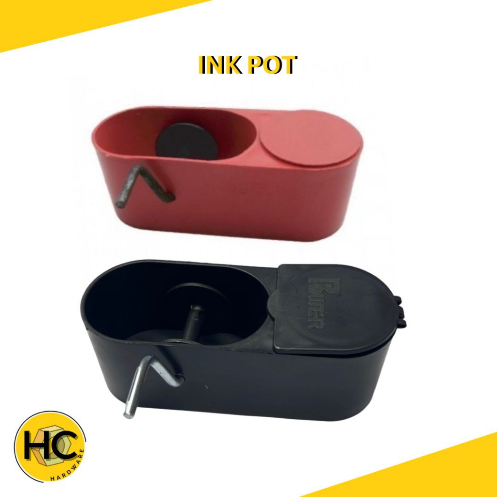 PVC INK POT / MAKTAU / PLASTIC INK POT RED / INK POT MERAH (SMALL ...