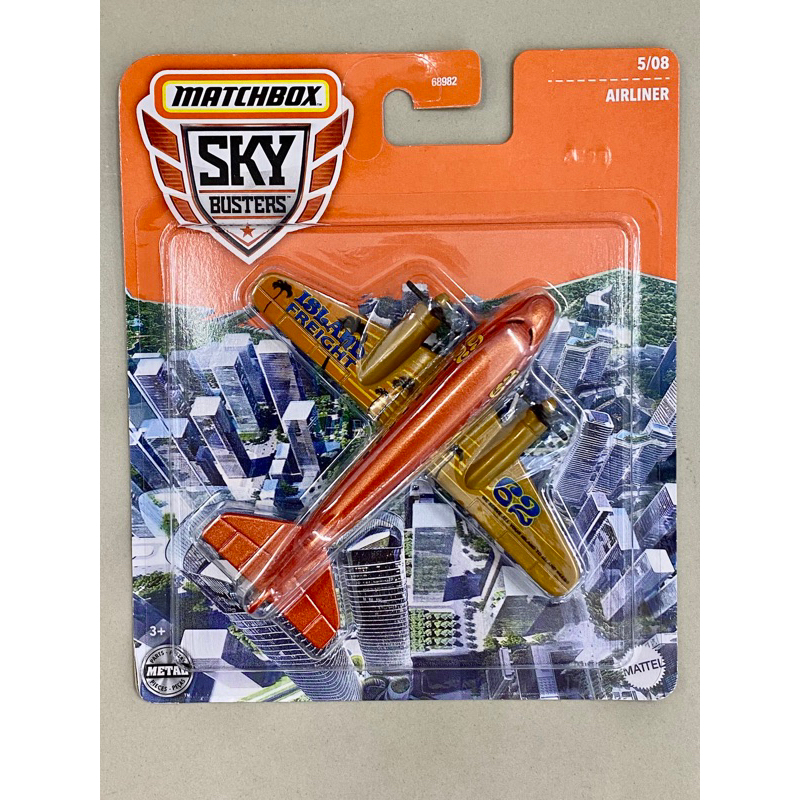 Matchbox AIRLINER Metallic Orange Sky Busters Passenger Aircraft 1/72 ...