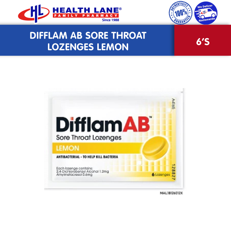 Difflam AB Sore Throat Lozenges - Lemon (6's) | Shopee Malaysia