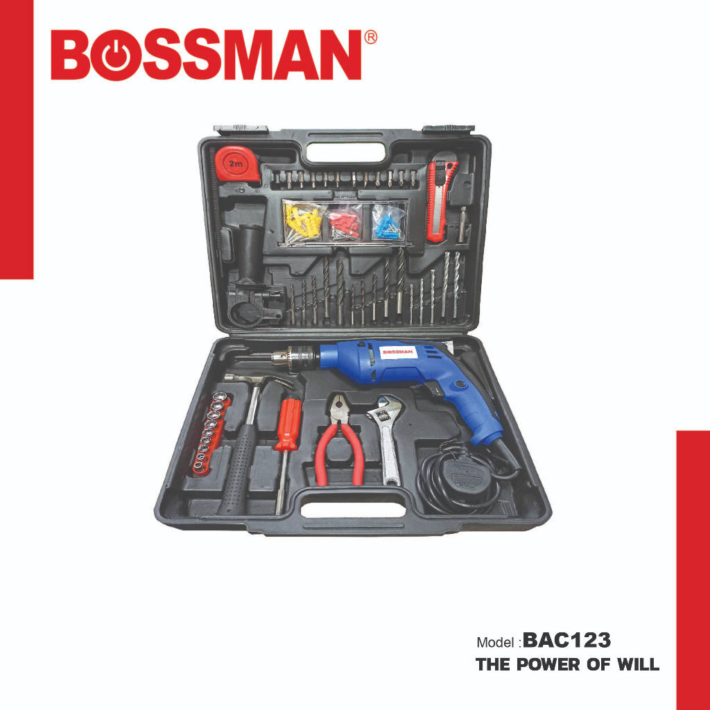 BOSSMAN Impact Drill With Tool Kit (13mm) | Shopee Malaysia