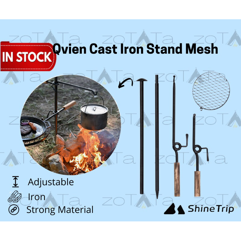 ShineTrip X Qvien Stents Barbecue Rack Wrought Iron Grill For Outdoor ...