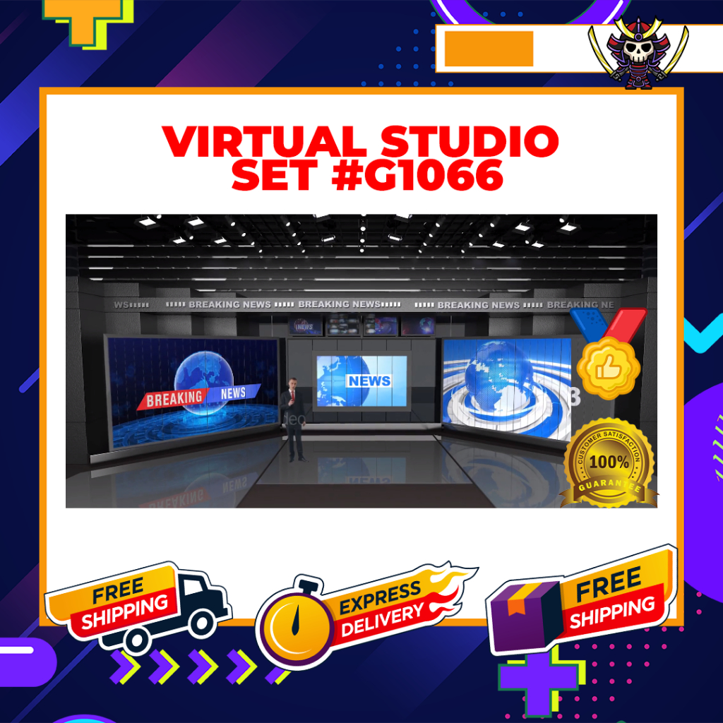Virtual Studio Set G1066| Broadcast | Virtual Set | Studio Set | Editing Live | Shopee Malaysia