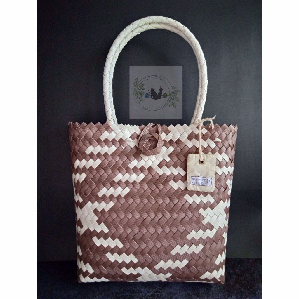 📍Ready stock!! 💥Limited stock!!🏷️ (Brown/white)Bakul anyaman tali ...