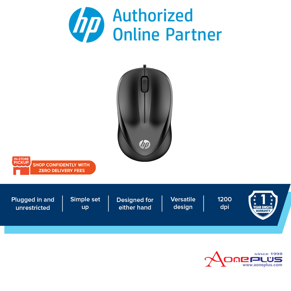 HP 1000 Wired USB Mouse - 4QM14AA#UUF | Shopee Malaysia