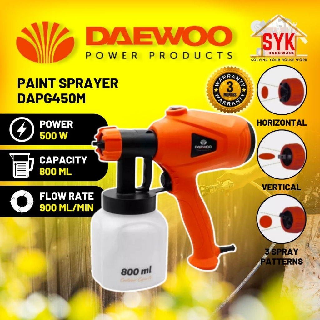 SYK DAEWOO DAPG450M 450W Paint Sprayer Gun Electric Disinfectant ...