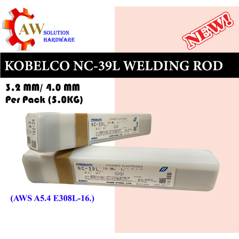 KOBELCO 309L Electrode (NC-39L) 3.2mm/ 4.0mm per pack (5.0kg) | Shopee ...