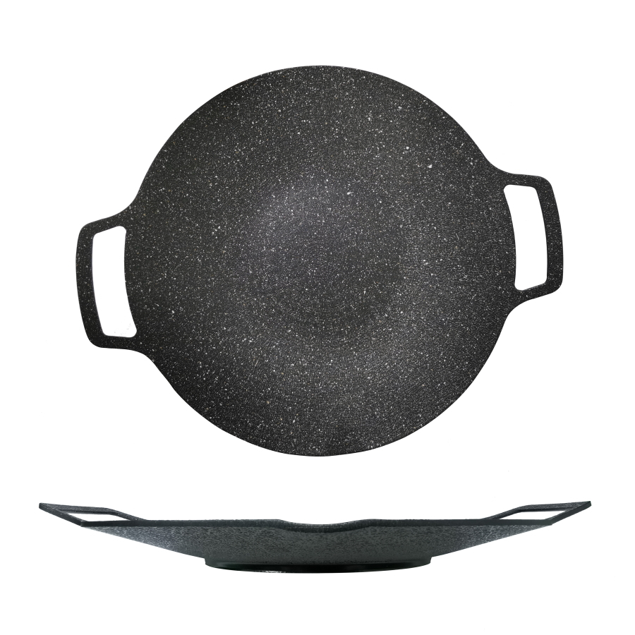 NON-STICK BBQ GRILL PAN KOREAN GRILL PAN CAMPING FRYING PAN ROUND ...