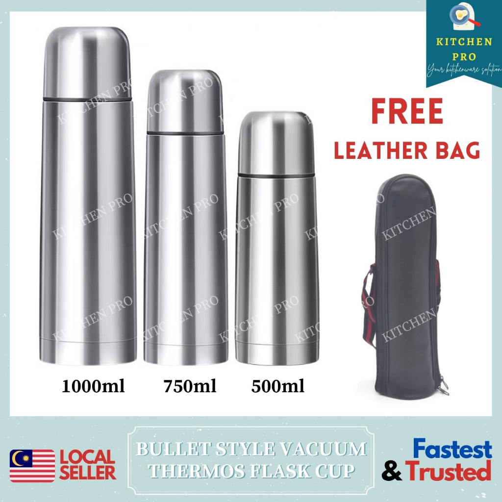 𝐊𝐈𝐓𝐂𝐇𝐄𝐍 𝐏𝐑𝐎 | Botol Termos Vakum Keluli Tahan Karat Dengan Beg Kulit ...
