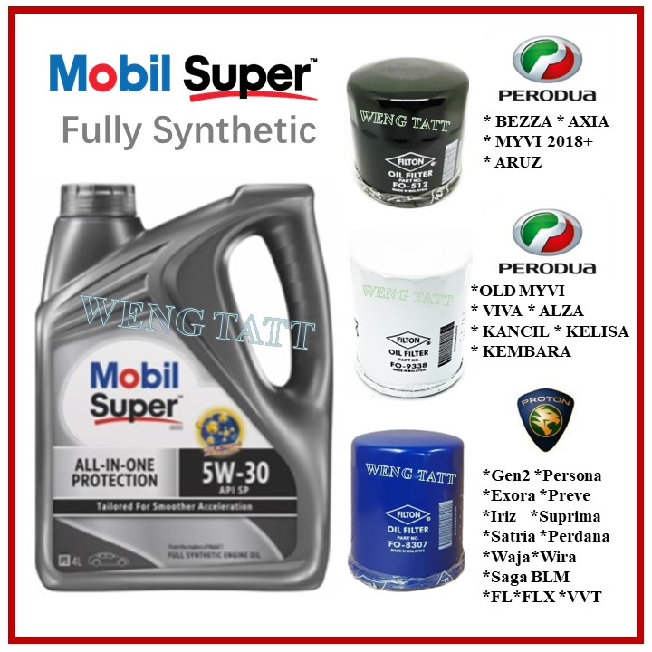 Mobil Super 3000 5W-30 4L Fully Synthetic Engine Oil Minyak Hitam Enjin ...