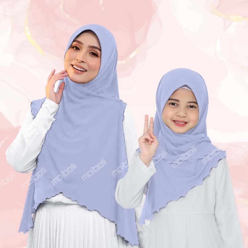 Instant Bawal Ruffle Mosscrepe Ibu & Anak RAYA 2023 | Tudung Sarung Ibu ...