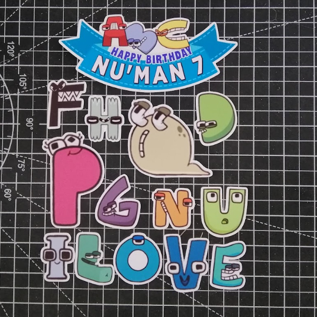 [CUSTOM NAME] Happy Birthday Cake Topper Alphabet Lore Decoration Set ...