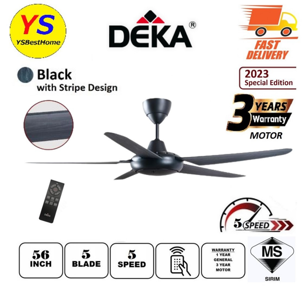 DEKA DX56(NEW) / XR5 / XR10 4 SPEED 5-Blade Ceiling Fan 56'' With ...