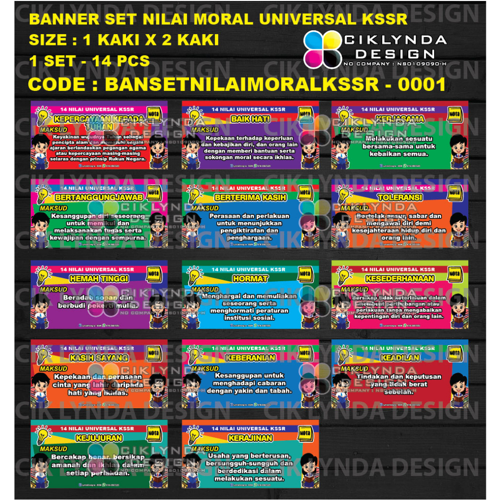 PRE-ORDER - BANNER SET 14 NILAI MORAL UNIVERSAL KSSR | Shopee Malaysia