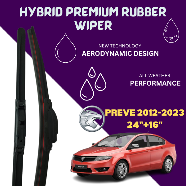 PROTON PREVE 2012-2023 JAPAN HYBRID PREMIUM QUALITY RUBBER WIPER ( 2PCS ...