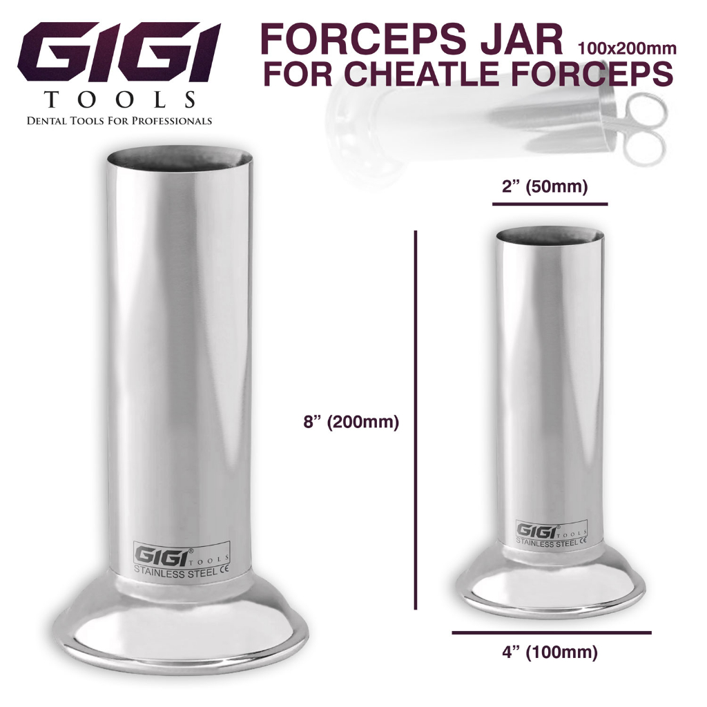 GIGI Tools Forceps Jar 100mm x 200mm For Cheatle Forceps Stainless ...