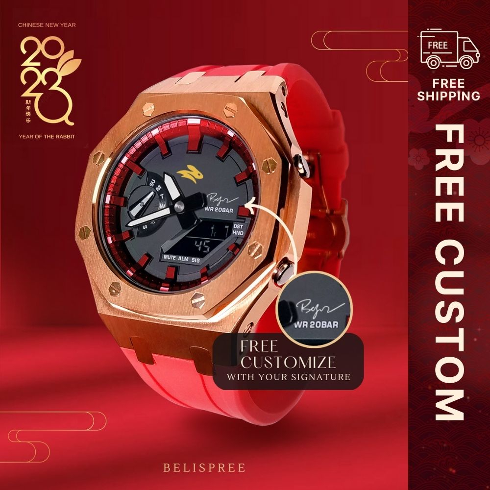 Casio GA-2100 " Custom CasiOak" G STEEL CNY RABBIT 2023 EDITION Analog ...