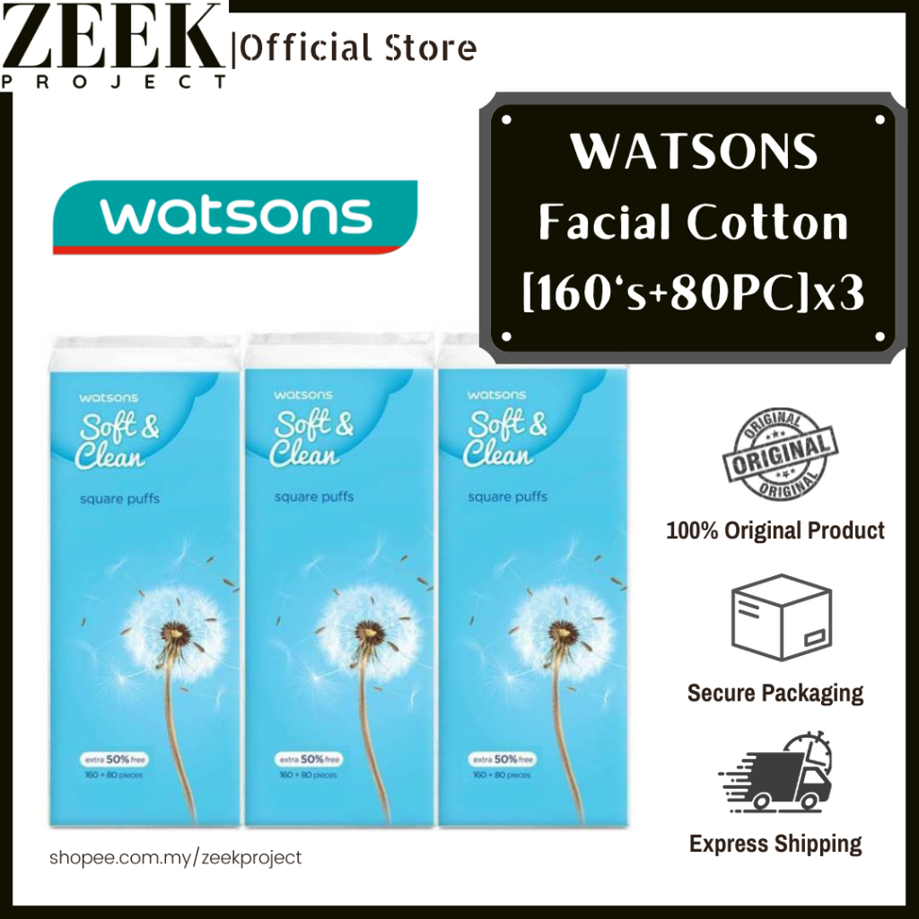 WATSONS Facial Cotton Kapas Muka Kapas Baby Soft Skin Care Cotton [160 ...
