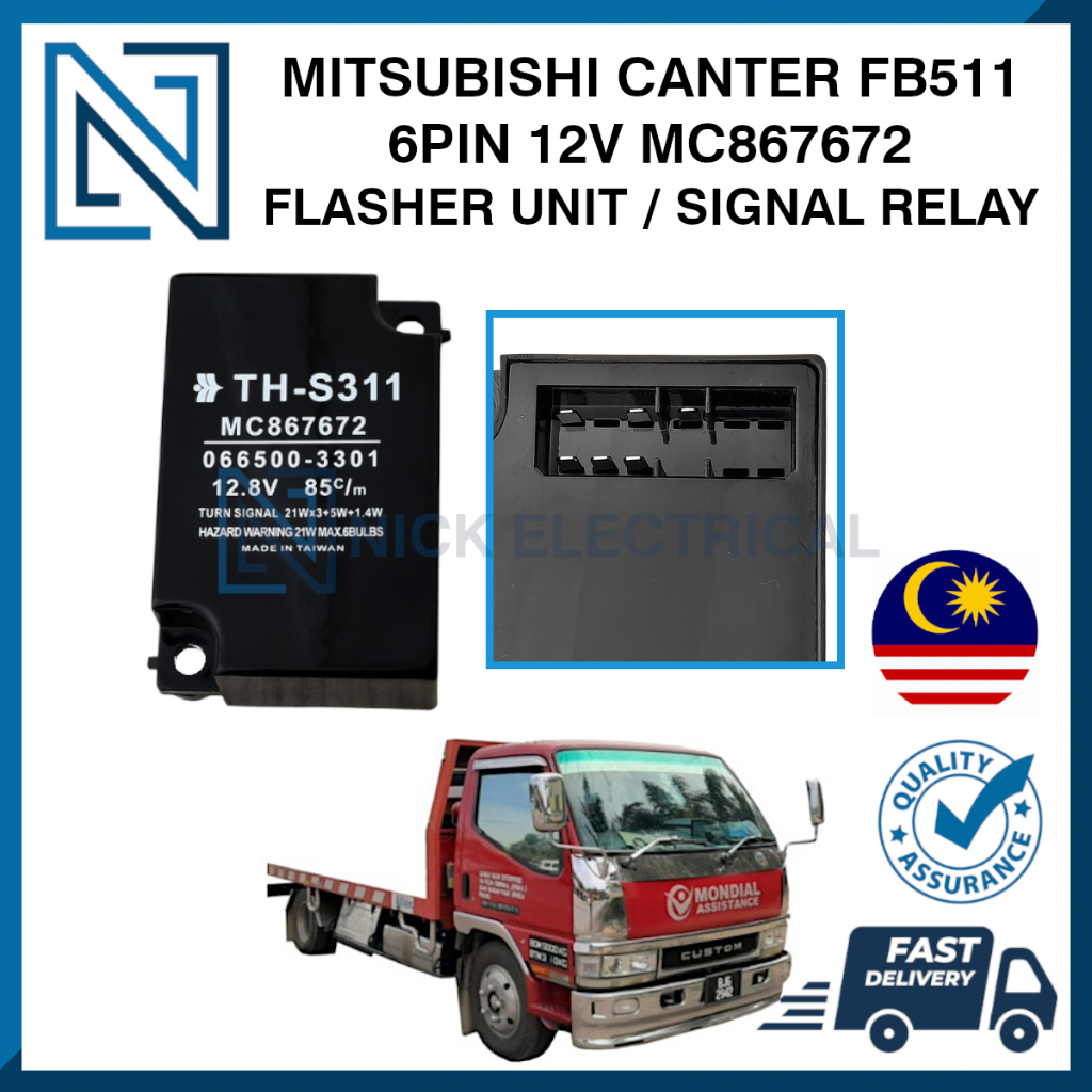 MITSUBISHI CANTER FB511 6 PIN 12V Flasher Relay Signal Relay MC867672 ...