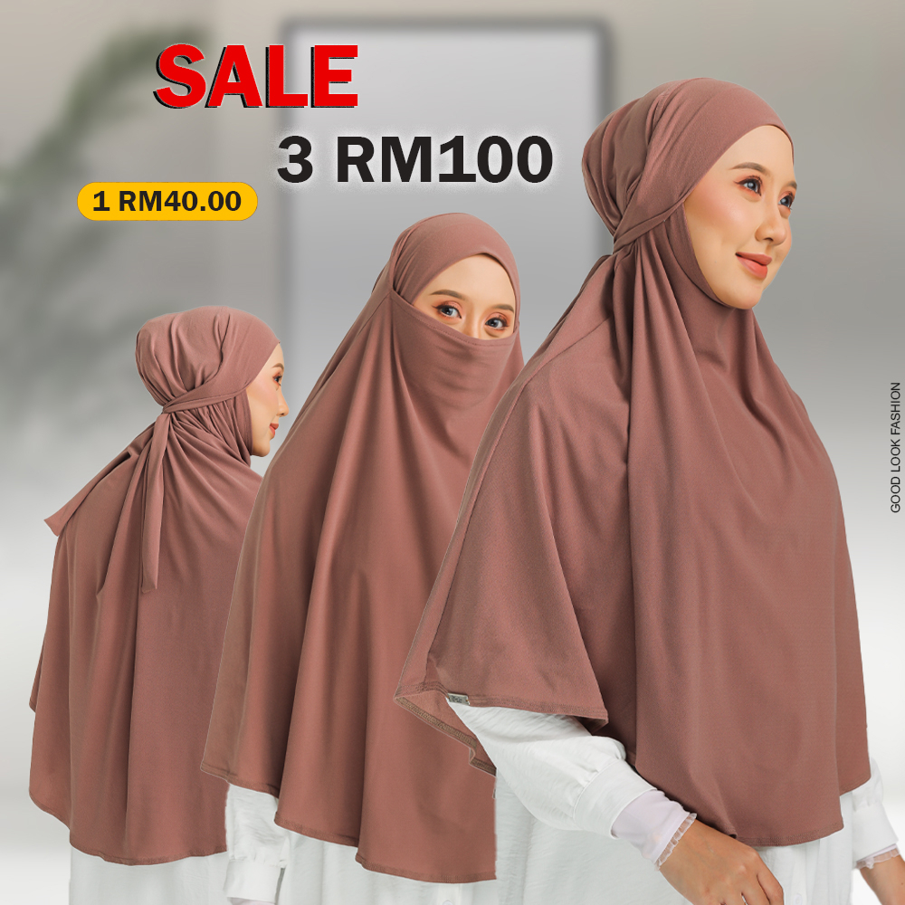 Khimar Tudung Umrah(TUDUNG INSTANT WITH PURDAH IRONLESS) | Shopee Malaysia