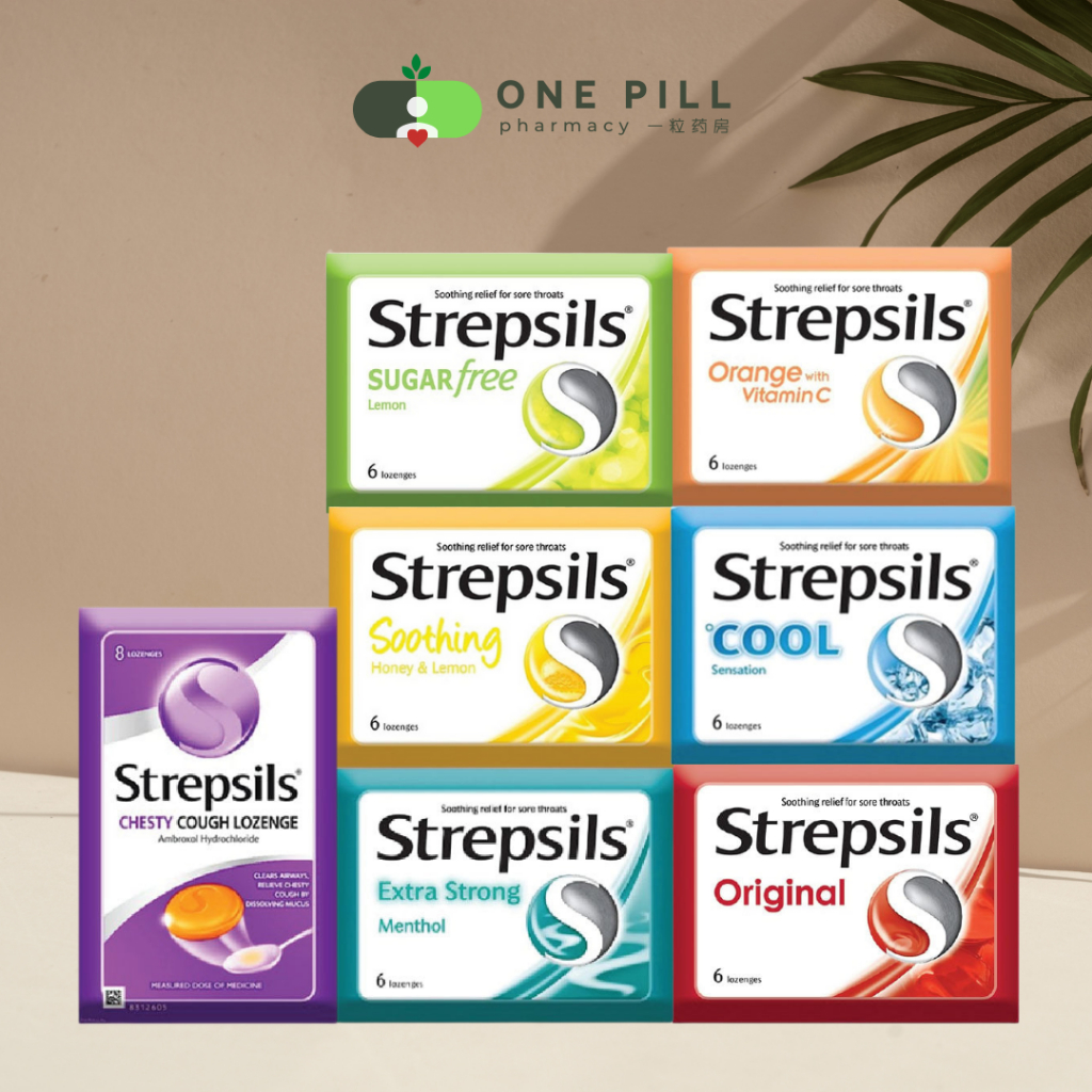 Strepsils Lozenges Pouch Original/ Cool/ Orange/ Extra Strong/ Sugar ...