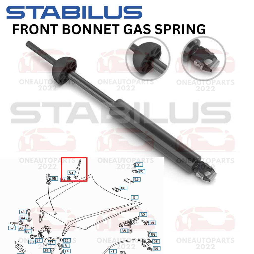 STABILUS GERMANY FRONT BONNET GAS SPRING DAMPER MERCEDES BENZ W202 C180 ...