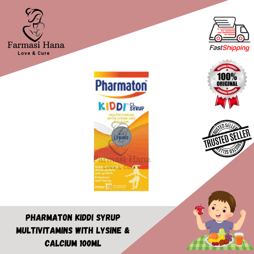 PHARMATON KIDDI CL SYRUP MULTIVITAMINS WITH LYSINE & CALCIUM 100ML ...