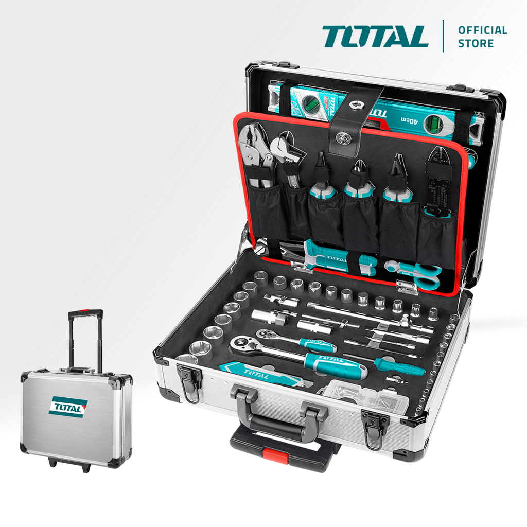 TOTAL Hand Tools Set With Pliers, Screwdriver, Hammer, Wrench, Ratchet ...