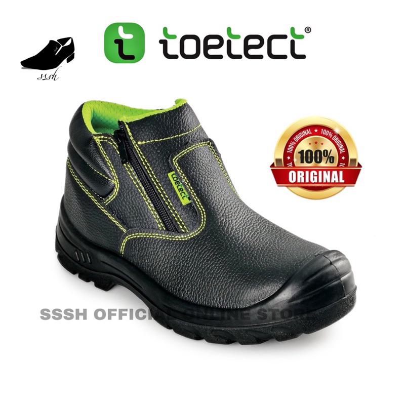Original Toetect Men Mid Cut with Double Zip Safety Shoes TOE-SR1003 ...