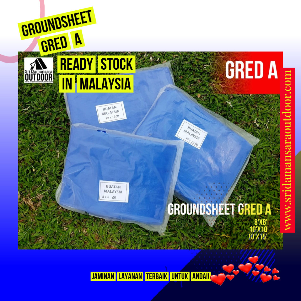Groundsheet Tarpaulin Shelter Canopy Blue Orange (Gred A) | Shopee Malaysia