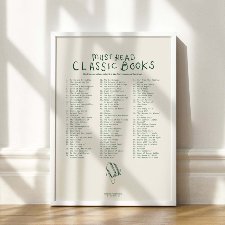 Classic Book List Art Print | Shopee Malaysia