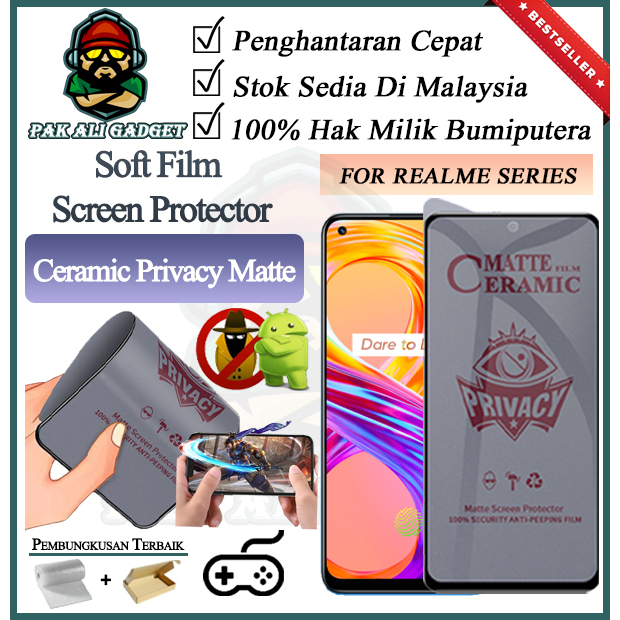 Realme 13/12x/12 Plus/11/11x/10 Pro/9/9i/8/7i/6/6i/5/5s/5i/3/GT Neo 2/Master Ceramic Privacy ...