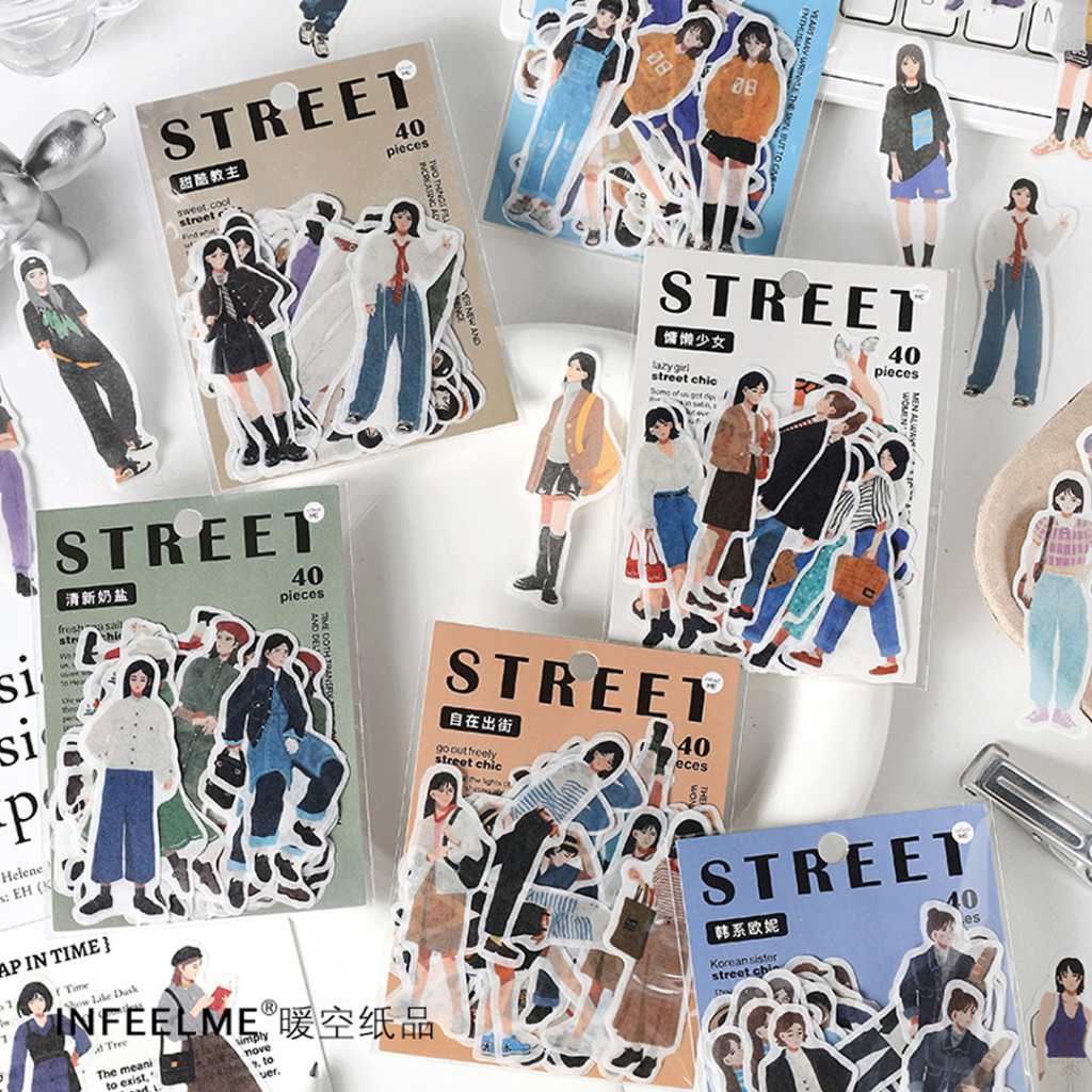 40pcs STREET Human Stickers for Journaling, Bujo, Planners, DIY ...